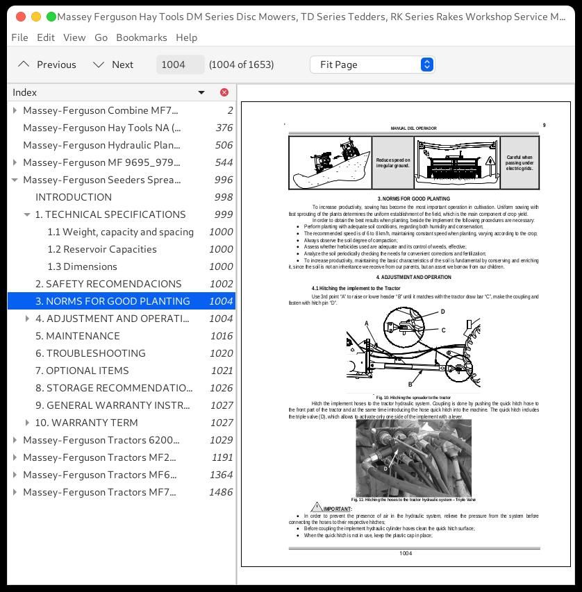Massey Ferguson Hay Tools DM Series Disc Mowers, TD Series Tedders, RK Series Rakes Workshop ...